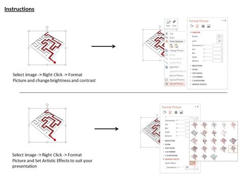 0814 White Maze With Red Arrow For Solution Path Image Graphics For Powerpoint Powerpoint
