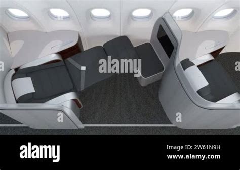 Luxurious Business Class Cabin Interior With Frosted Acrylic Partition