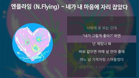 엔플라잉 Nflying 네가 내 마음에 자리 잡았다 Into You 가사lyrics Youtube