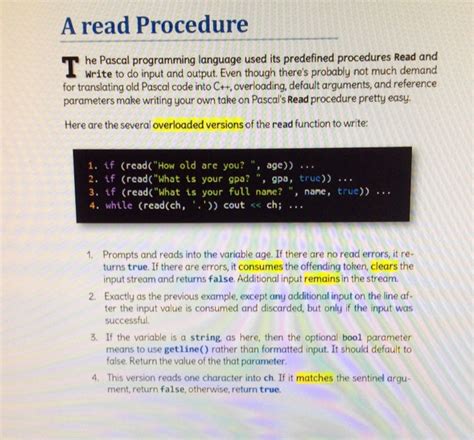 Solved A Read Procedure A He Pascal Programming Language