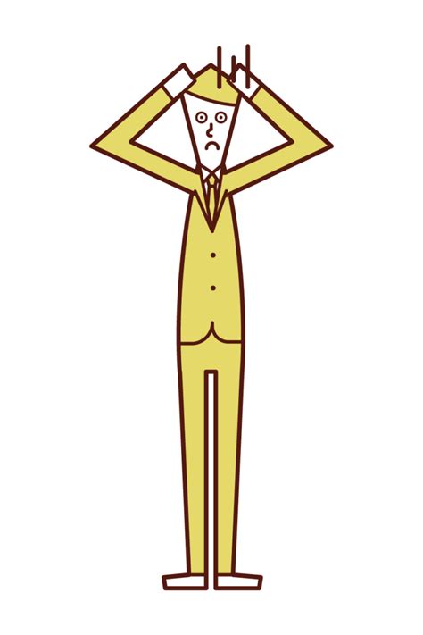 머리를 들고 있는 남자의 일러스트 무료 일러스트 소재집 Kukukeke