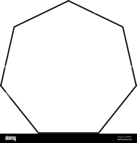 Heptagon Shape Symbol Vector Icon Outline Stroke For Creative Graphic