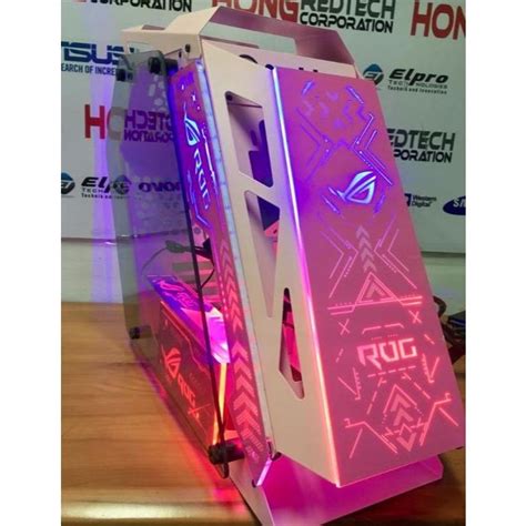 Cyborg Rog Gaming Case W Light Panel Pink With Pcs Rgb Fan Bnew Gaming Computer Casing