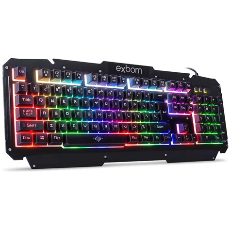 Teclado Gamer Metal Semi Mec Nico Com Fio Usb E Led Exbom Bk G Exbom