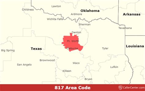 Area Code 817 Map Time Zone And Phone Lookup