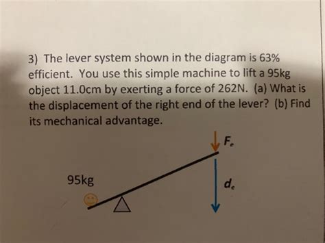 Solved 3 The Lever System Shown In The Diagram Is 63 Chegg Com