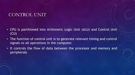 Timing And Control Unit PPT