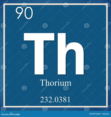 Thorium As Element 90 Of The Periodic Table 3d Illustration On Grey