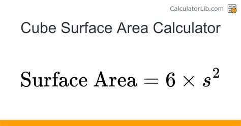 Cube Surface Area Calculator Online Calculator