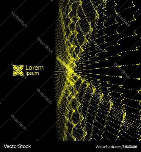 Array With Dynamic Particles Flowing Particle Vector Image