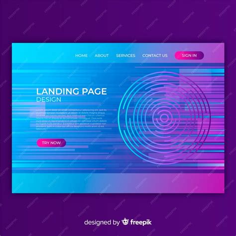 기하학적 방문 페이지 무료 벡터