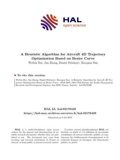 A Heuristic Algorithm For Aircraft 4d Trajectory Atm Seminar 2019 Paper 66 Pdf