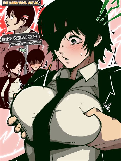 Rule 34 1boy Black Hair Black Jacket Blush Breast Grab Breasts Chainsaw Man Cigarette