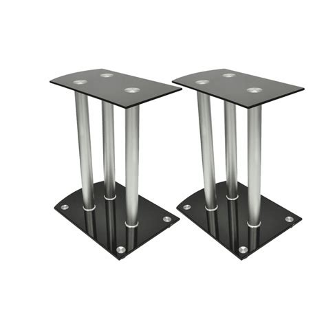 Glass Speaker Stands 2 Pcs Black