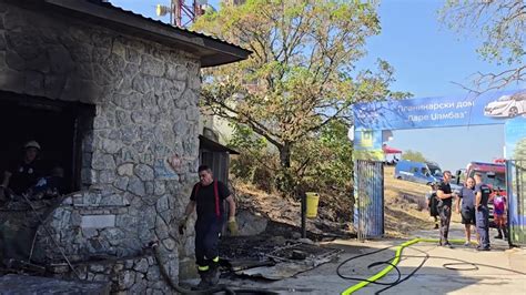 Изгаснат пожарот во планинарскиот дом „Даре Џамбаз“ на врвот на Водно Youtube