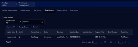 Viewing Script Actions