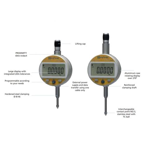 Sylvac 30 805 5506 Ip54 Dial Work Nano Digital Indicator 0 25mm Dml