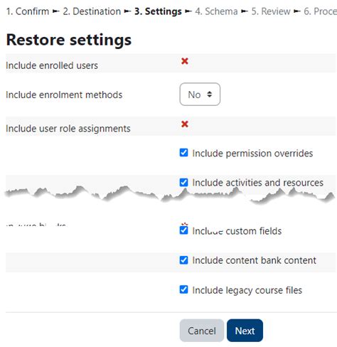 Course Reuse Moodle Help
