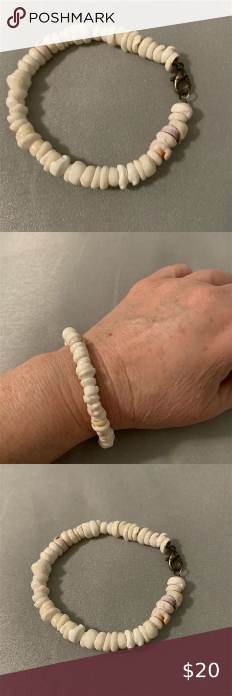 Vintage Genuine Poka Shell Bracelet Shell Bracelet Faux Pearl