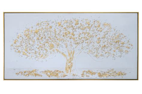 ΠΙΝΑΚΑΣ ΔΕΝΤΡΟ ΖΩΓΡΑΦΙΚΗΣ ΣΕ ΚΑΜΒΑ ΜΕ ΚΟΡΝΙΖΑ ΧΡΥΣΟ ΔΕΝΤΡΟ ΣΕ ΛΕΥΚΟ