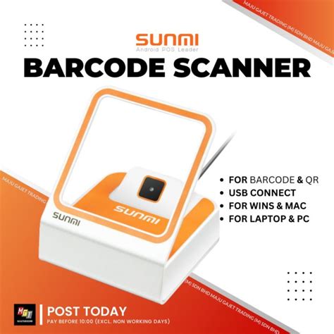 SUNMI Blink Barcode Scanner Handsfree Omnidirectional D D QR Code Scan Reader POS Cashier Cash
