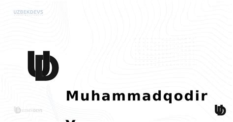 Muhammadqodir Yusupov Yusupov Uzbekdevs