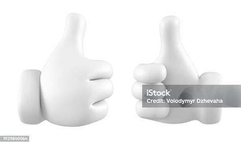 엄지 손가락을 위로 표시하거나 제스처를 분리 한 흰색 이모티콘 손 다양한 제스처 아이콘 기호 신호 및 등급 표시 세트 3d 렌더링 3차원 형태에 대한 스톡 사진 및 기타