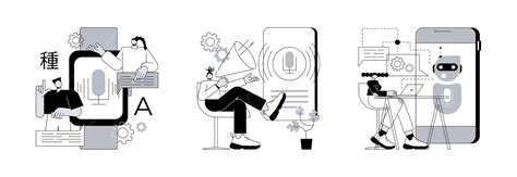 Premium Vector Multilingual Mobile Application Abstract Concept Vector Illustrations