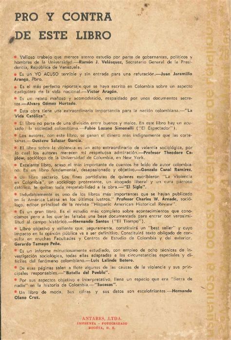 La Violencia En Colombia Estudio De Un Proceso Social El Texto Fundamental Sobre El