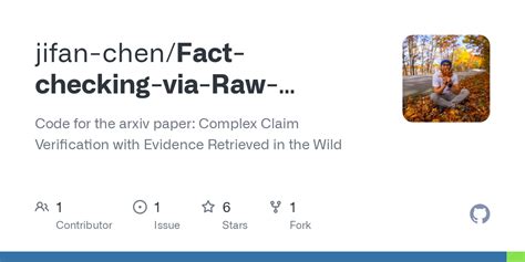 Github Jifan Chenfact Checking Via Raw Evidence Code For The Arxiv