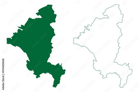 Idukki District Kerala State Republic Of India Map Vector Illustration Scribble Sketch