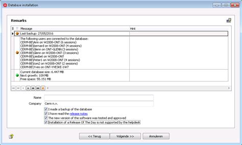 database installation