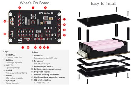 Waveshare Uninterruptible Power Supply Ups Module Supports Charging And Power