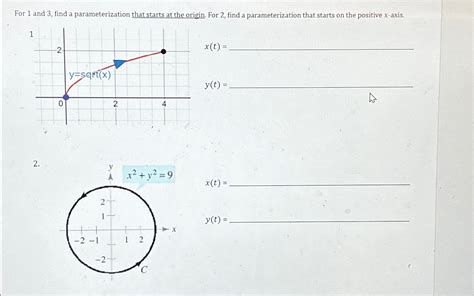Solved For 1 ﻿and 3 ﻿find A Parameterization That Starts