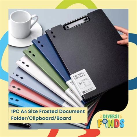 1 Pc A4 Document Folder File Folder Clip Board Top Clip Assorted Colors Frosted Lazada Ph