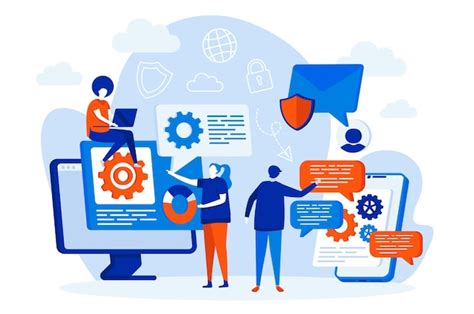 Premium Vector Messaging Service Web Design Concept With People Characters Illustration