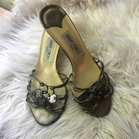 Vintage Jimmy Choo Sex And The City Era Bronze Stra Gem