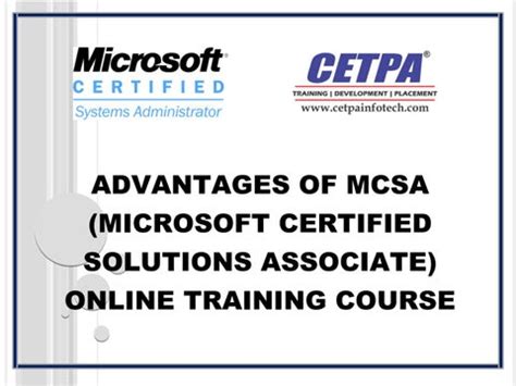 Advantages Of MCSA Online Training Course By Cetpa Infotech Issuu