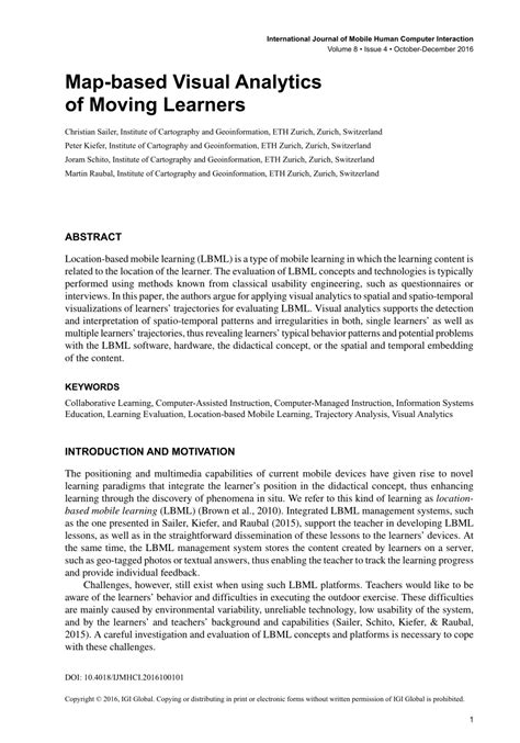 Pdf Map Based Visual Analytics Of Moving Learners