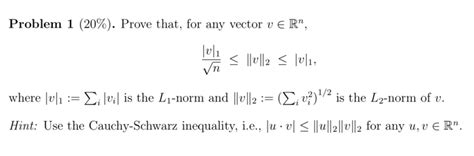 Solved Problem Prove That For Any Vector VRn Chegg Com