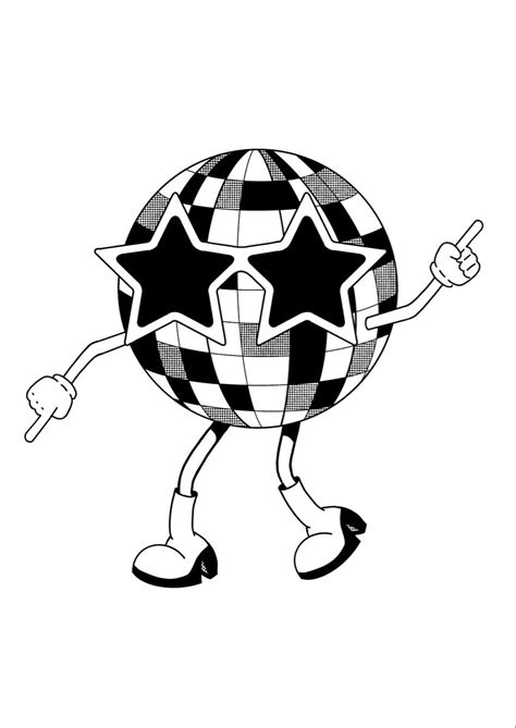 Disco Ball With Face Drawing Picture Collage Wall Art Collage Wall