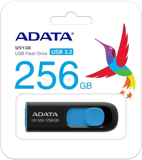 USB флешка 256Gb AData UV128 blue USB 3.2 Gen 1 AUV128-256G-RBE ...