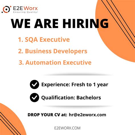 E2eworx On Linkedin E2eworx Hirings Sqaengineer Automation