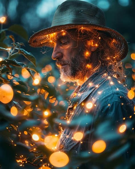 Premium Photo A Farmer Using Ai Crop Background