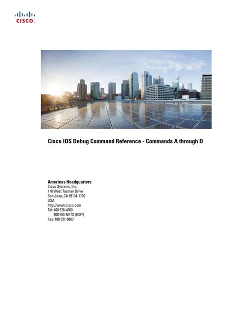 Cisco Ios Debug Command Reference Commands A Through D Pdf Radius