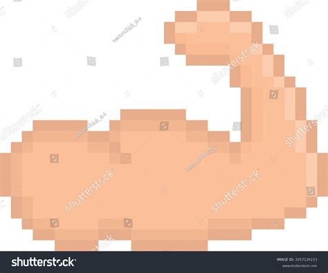 Biceps Icon Bit Pixel Art Stock Vector Royalty Free Shutterstock