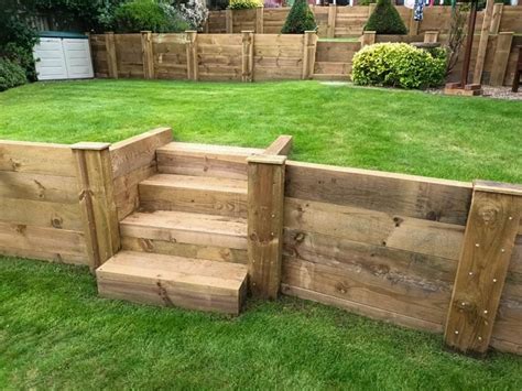 Retaining Wall With Sleepers Jacksons Fencing