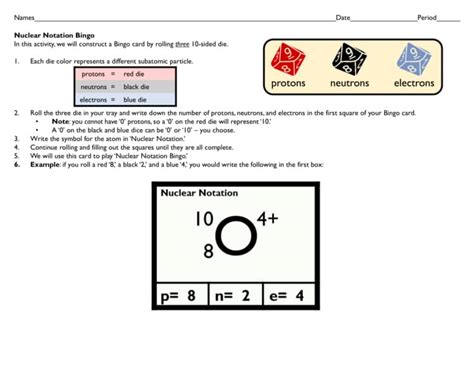 Nuclear Notation Bingo By Animated Chemistry Tpt