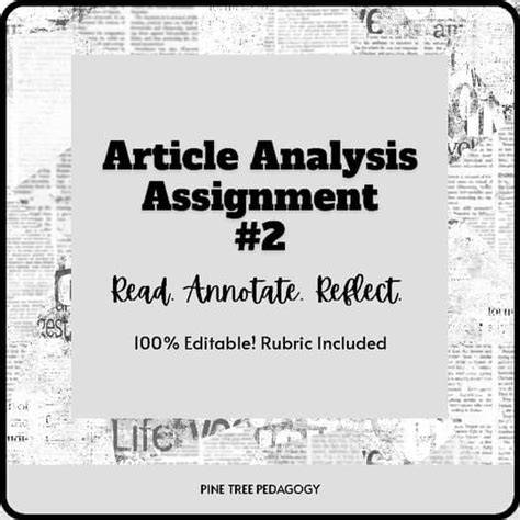 Article Analysis Assignment 2 By Pine Tree Pedagogy Tpt