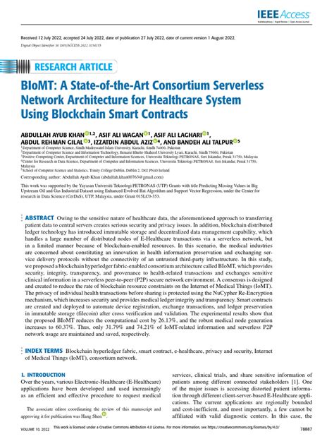 Biomt A State Of The Art Consortium Serverless Network Architecture For Healthcare System Using